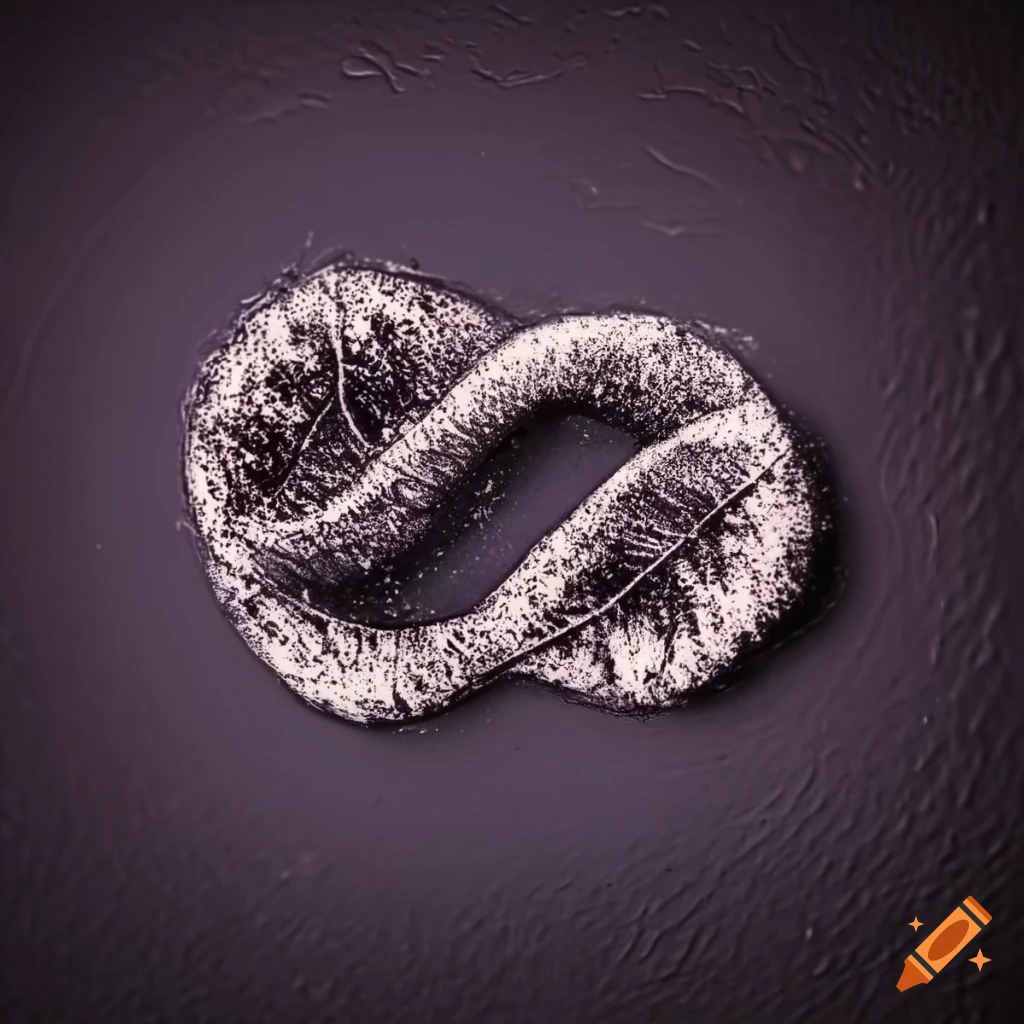 Macro view of leaves forming an infinity symbol, monochrome color ...