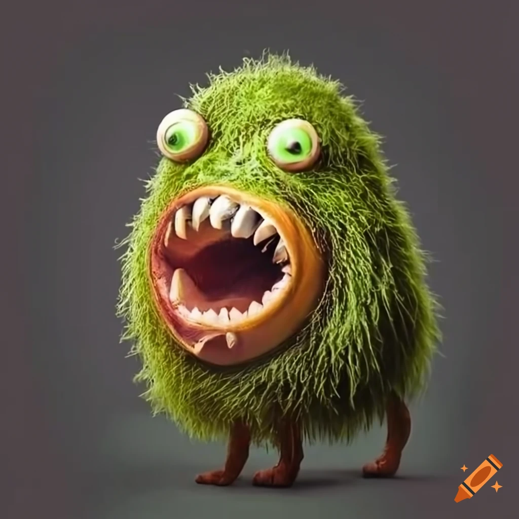 Hairy avocado monster on Craiyon