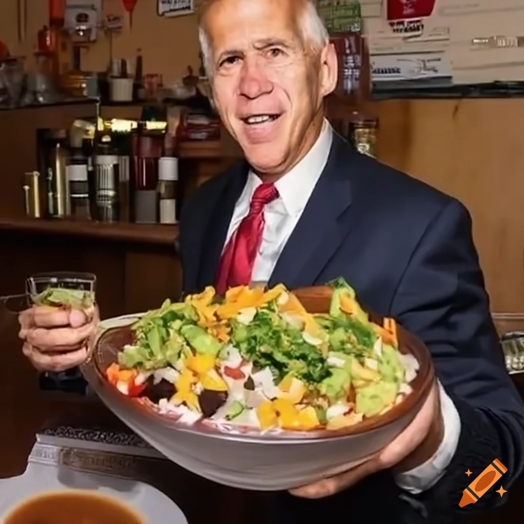 Thom tillis eating a taco bowl