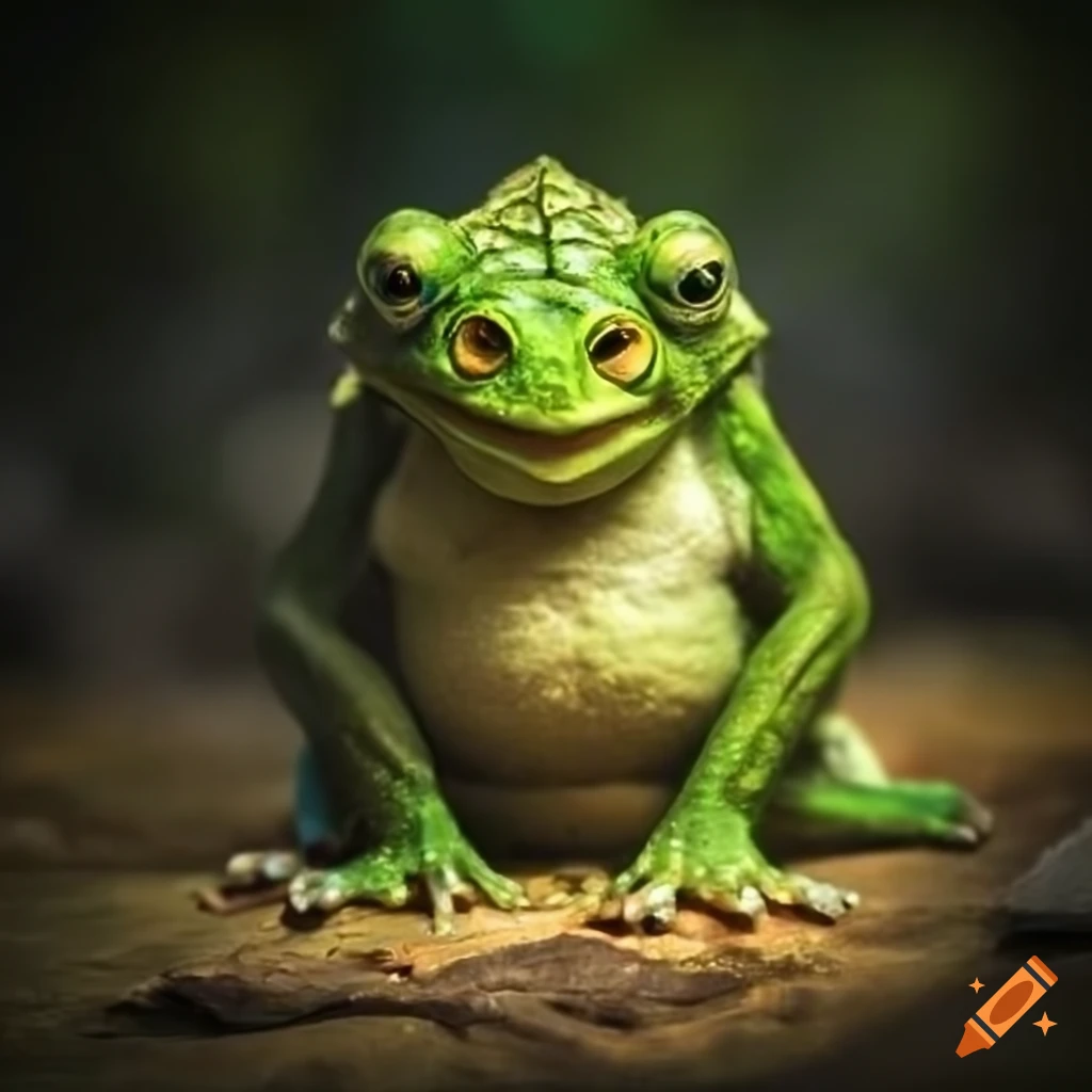 A mythological kappa with a mixture of frog and turtle features, in ...