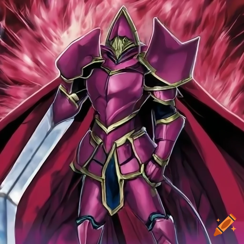 Yu gi oh card art style crimson rose paladin wearing a mask on Craiyon