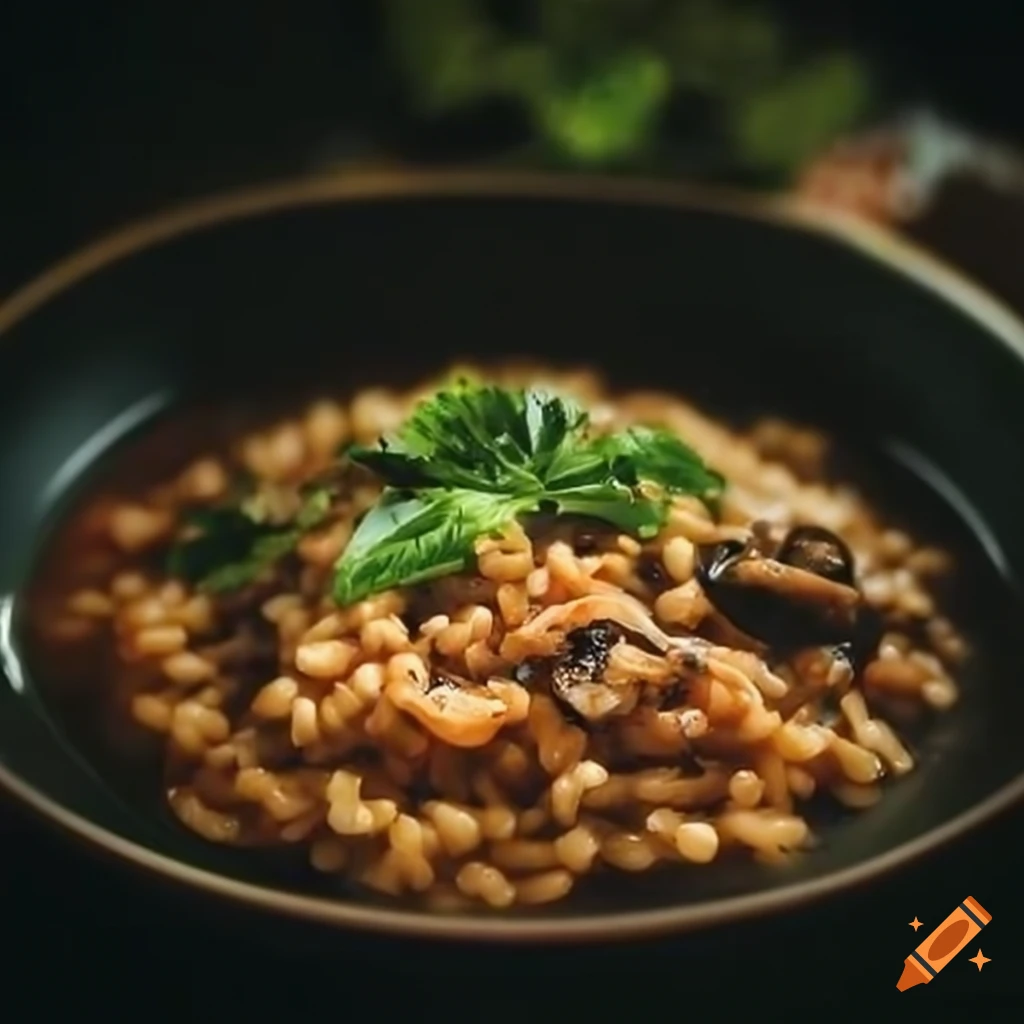 Risotto de hongos y tomillo vegetariano