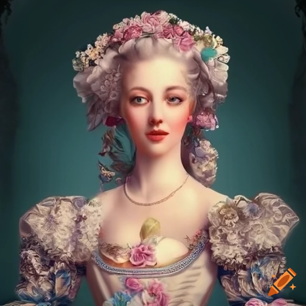 Graphics, vintage, illustration, rose, style, lace, blossom, dress, 3d ...