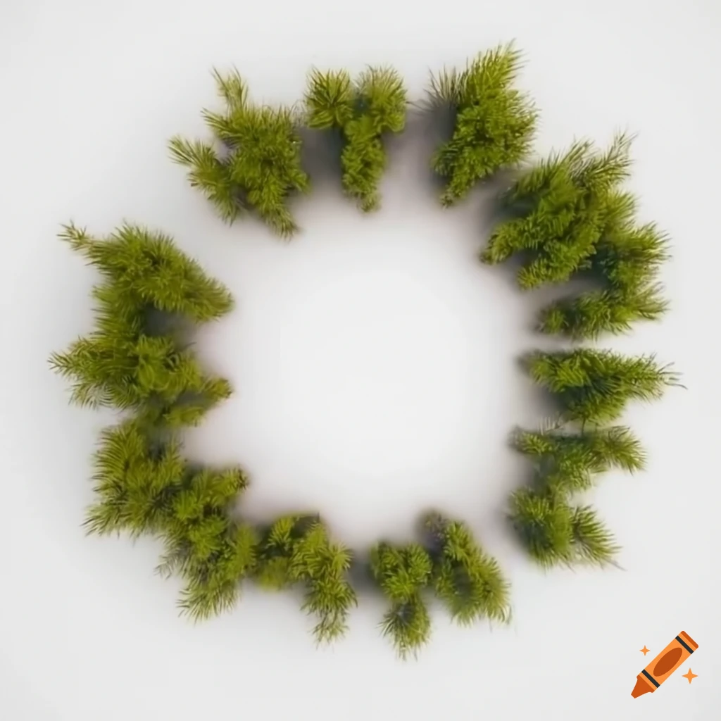 Top-down view of tree on a white background on Craiyon