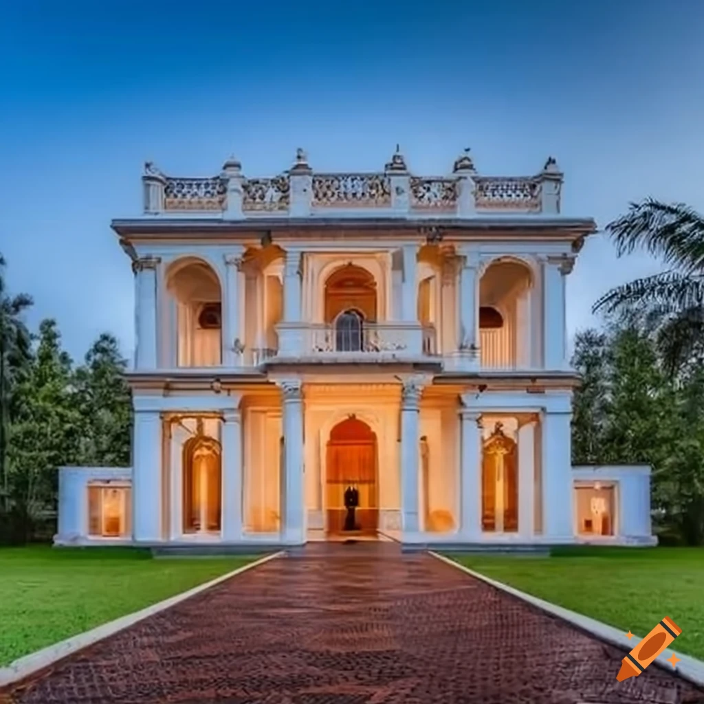 The white house in mediterranean architectural style mahal full front ...