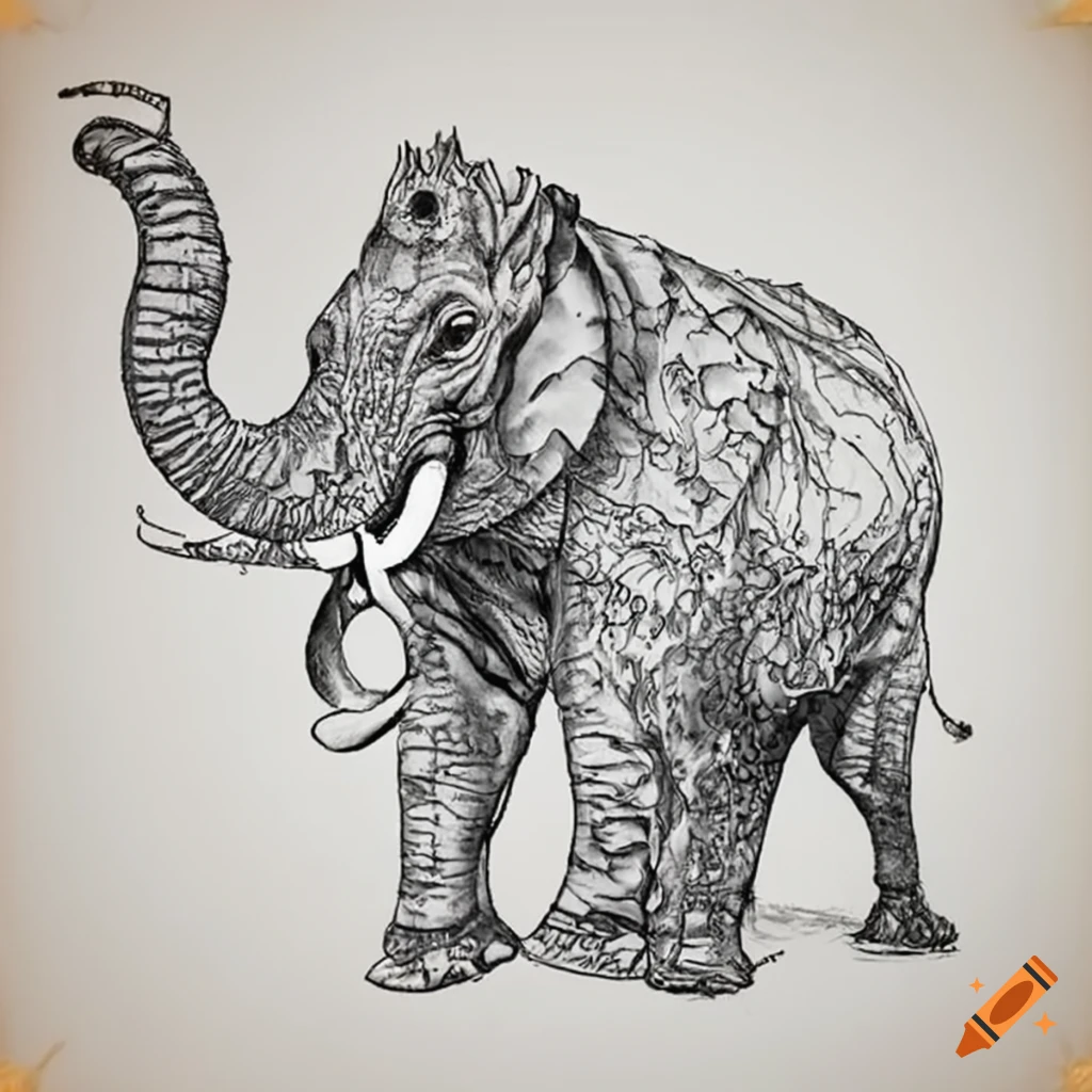 Crazy elephant who flying with its ears