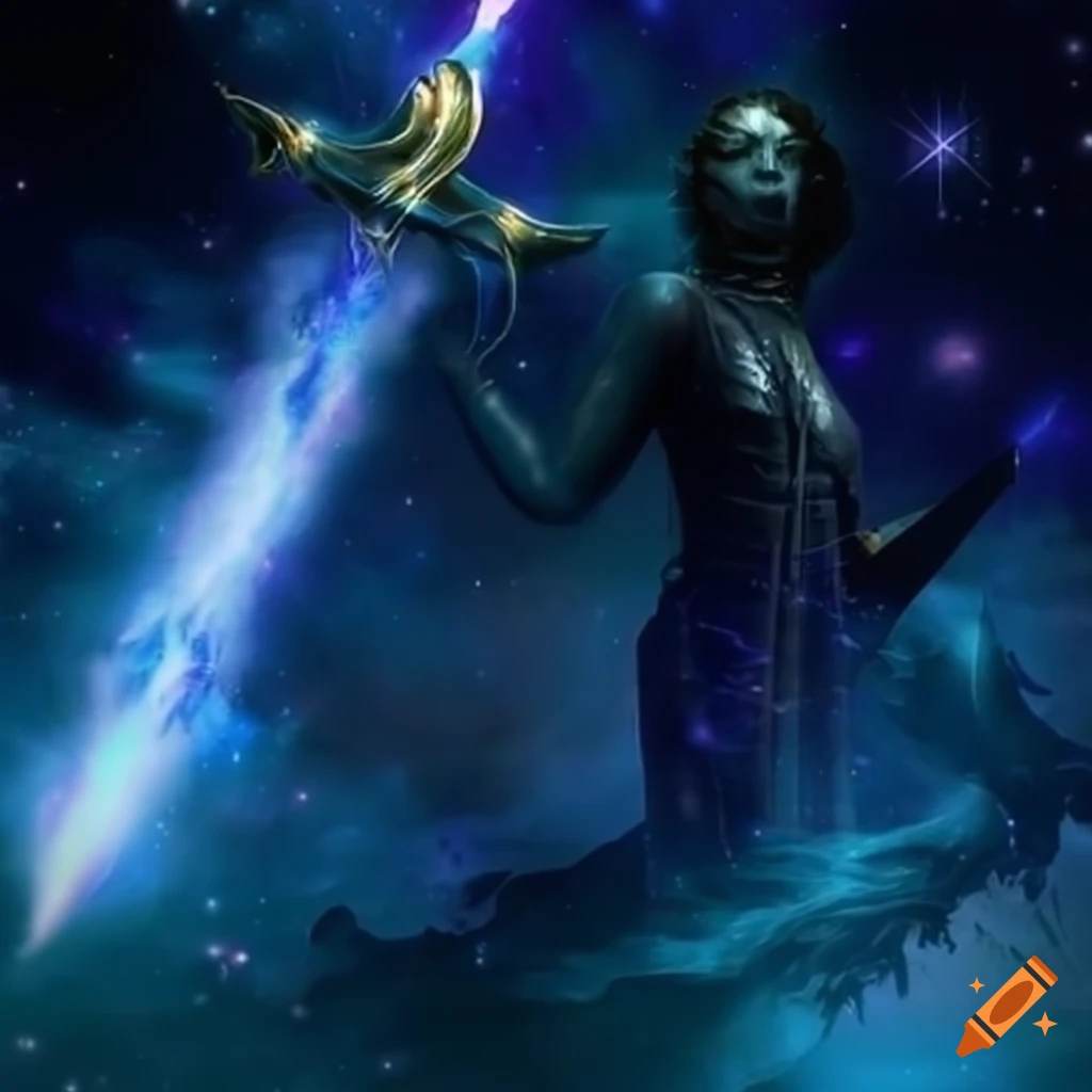 A sword emanating cosmic energy on Craiyon