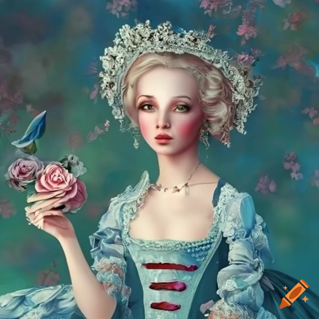 Graphics, vintage, illustration, rose, style, lace, blossom, dress, 3d ...