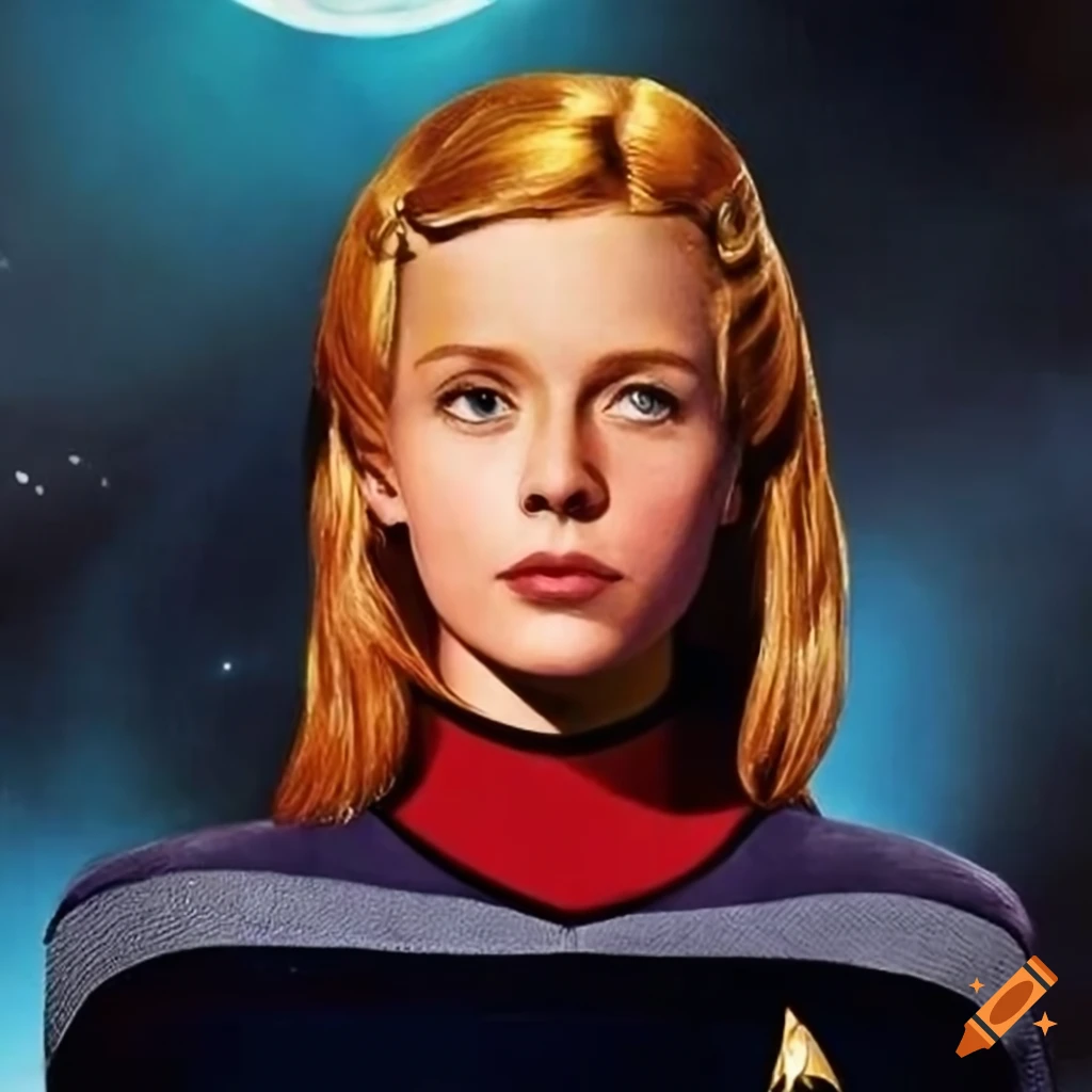 A young blonde actress, Anjourie Rice, as the captain of the starship ...