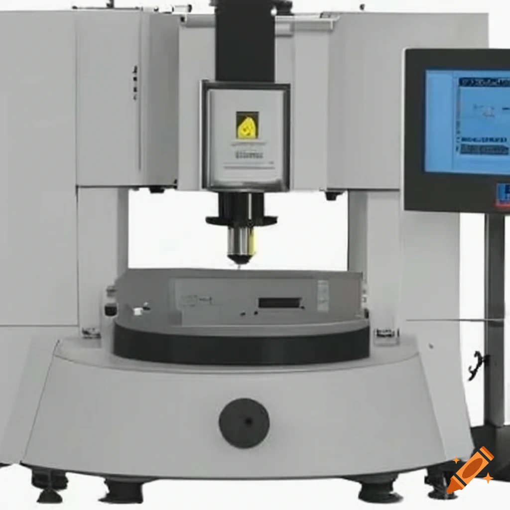 Modern hardness testing machine splitted frame on Craiyon