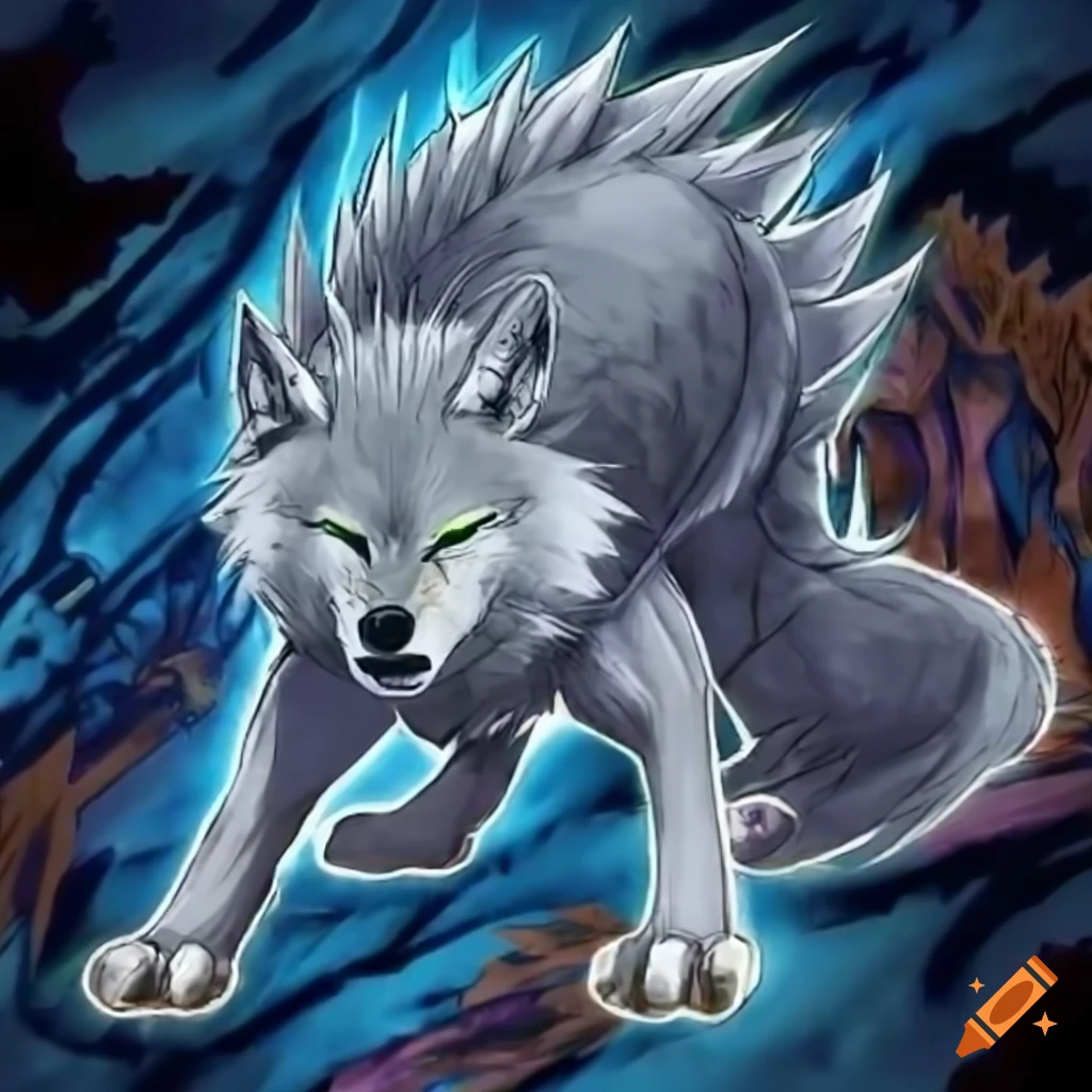 White Anime Wolf Demon
