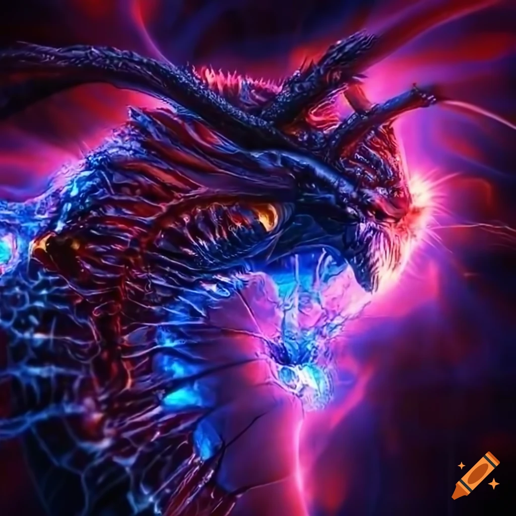 Plasma dragon in a background of plasma on Craiyon