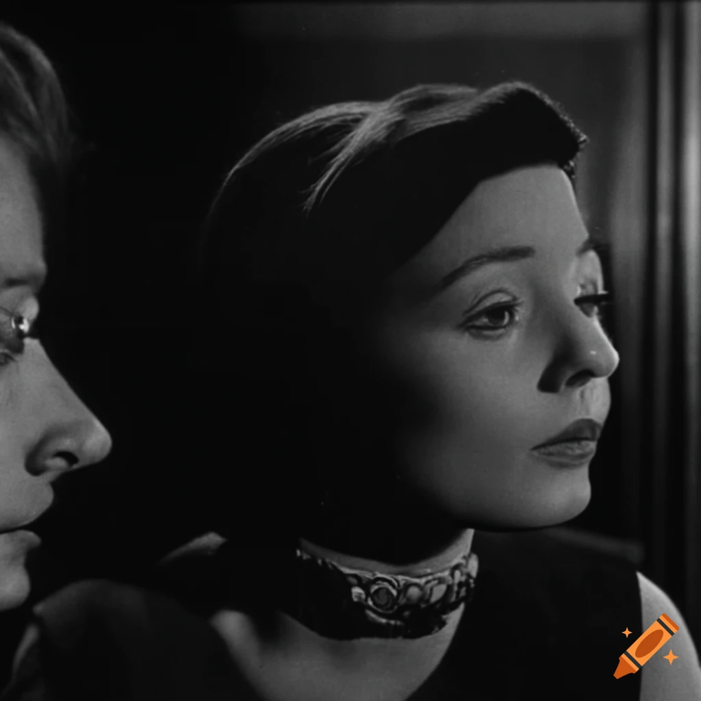 A movie still by by Ingmar Bergman on Craiyon