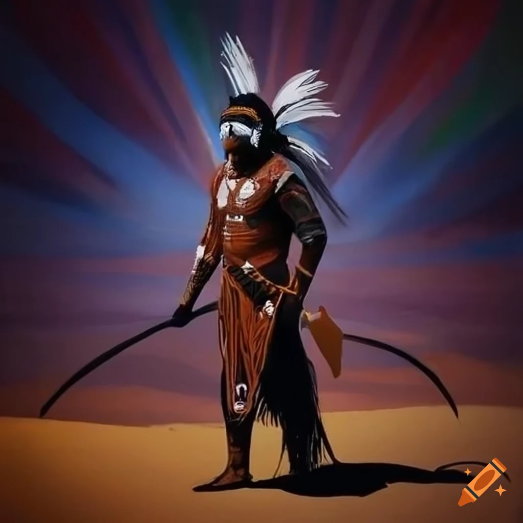 Australian Aboriginal warrior in full leather armor inspired by ...
