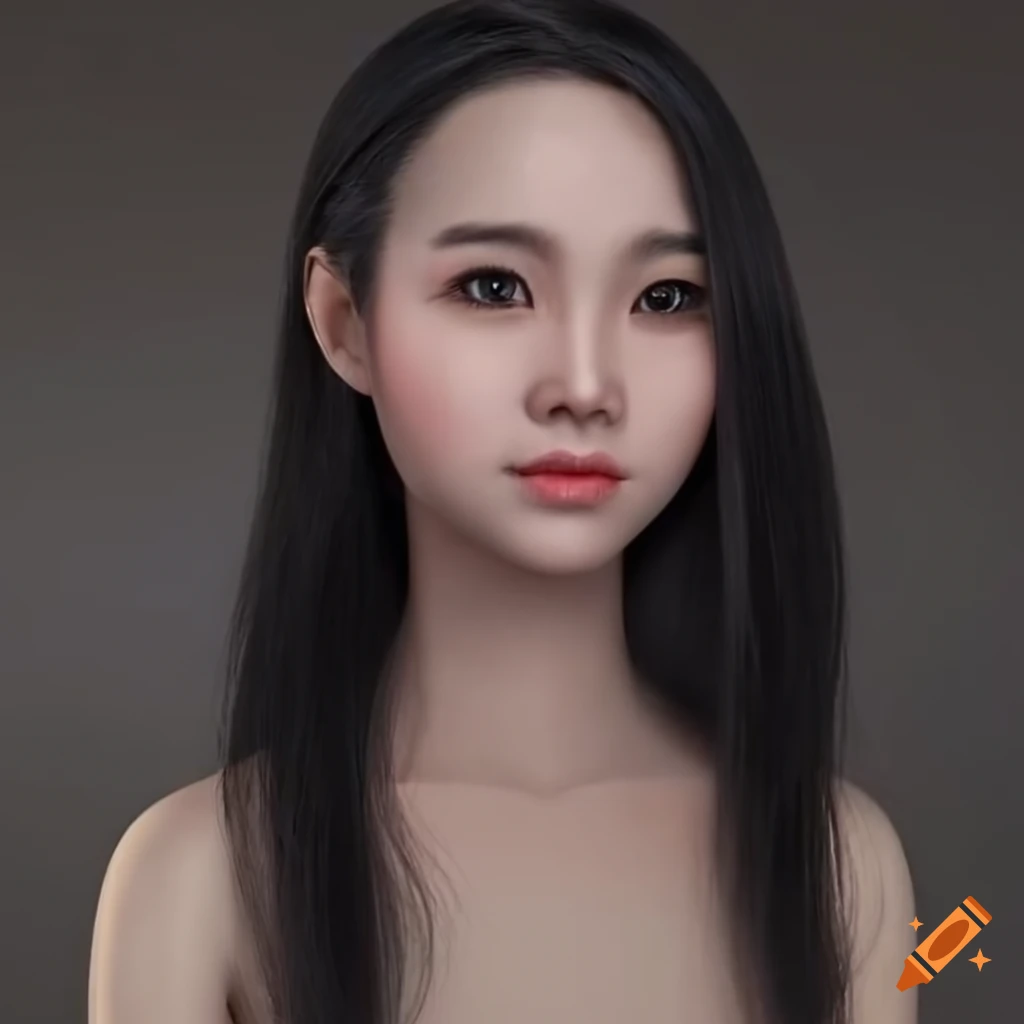 Beautiful Asian-looking woman portrait real-life super-detailed ...