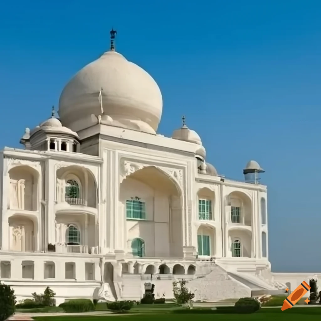 The white house in mediterranean architectural style mahal full front ...
