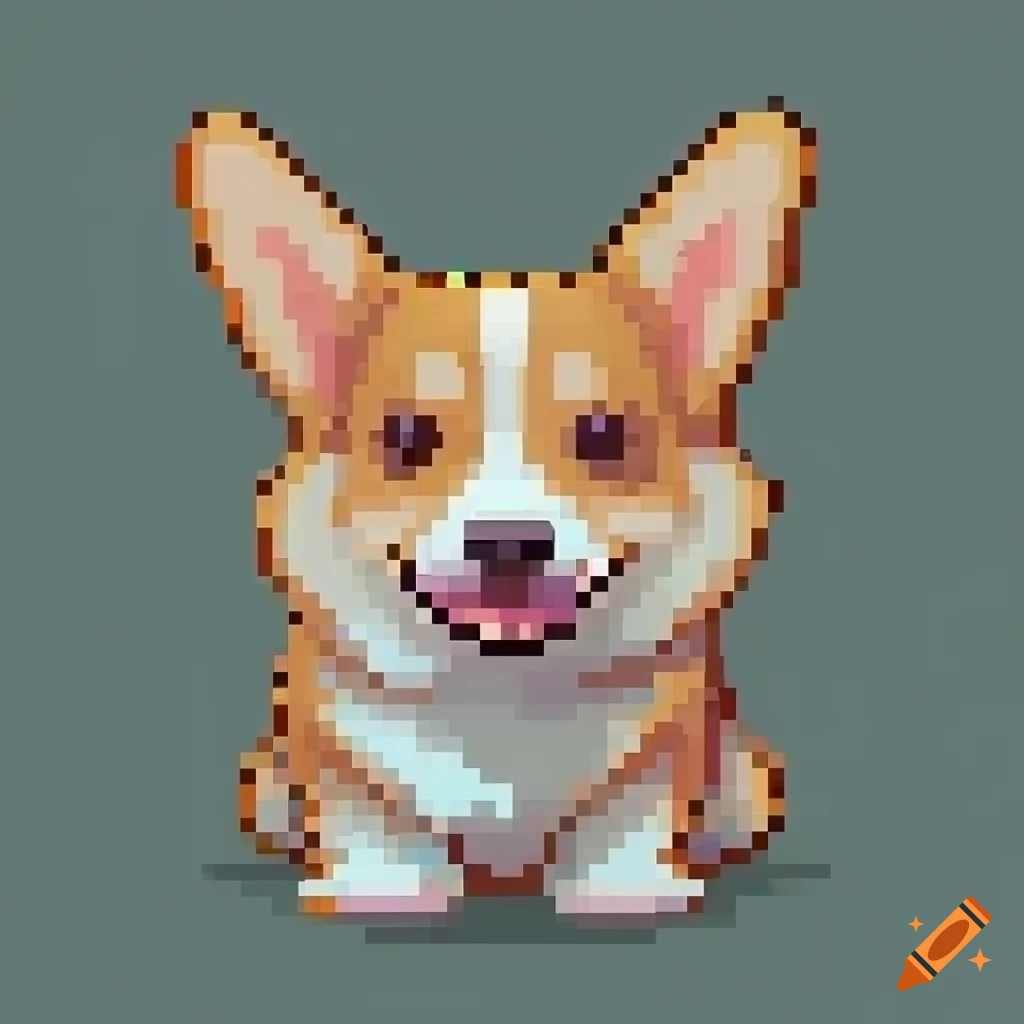 Cute corgi dog pixel on Craiyon