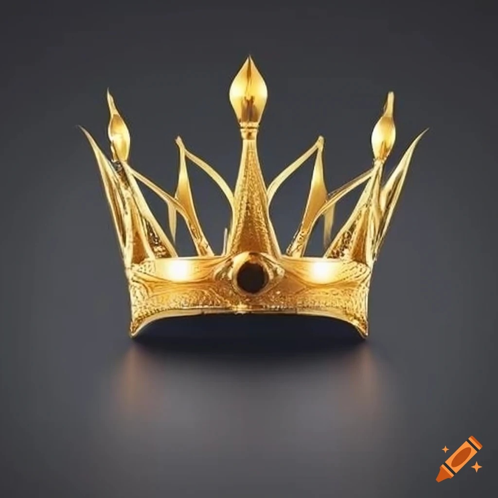 A sleek and elegant golden crown on Craiyon