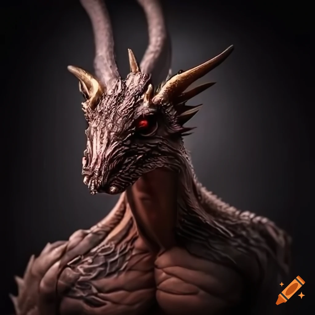 Muscular dragon with a metallic collar, ultra detailed on Craiyon