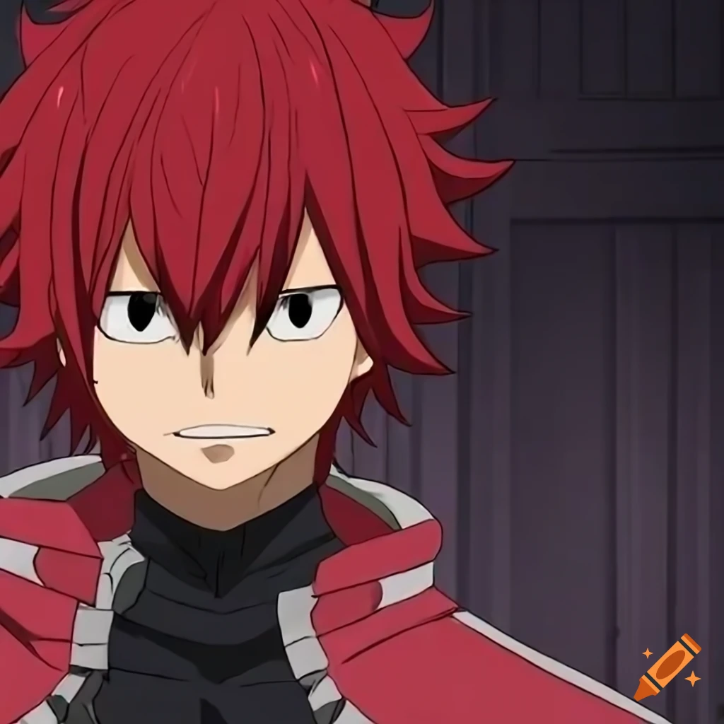 Edens zero anime red hair man wearing sci fi armor, room background on ...