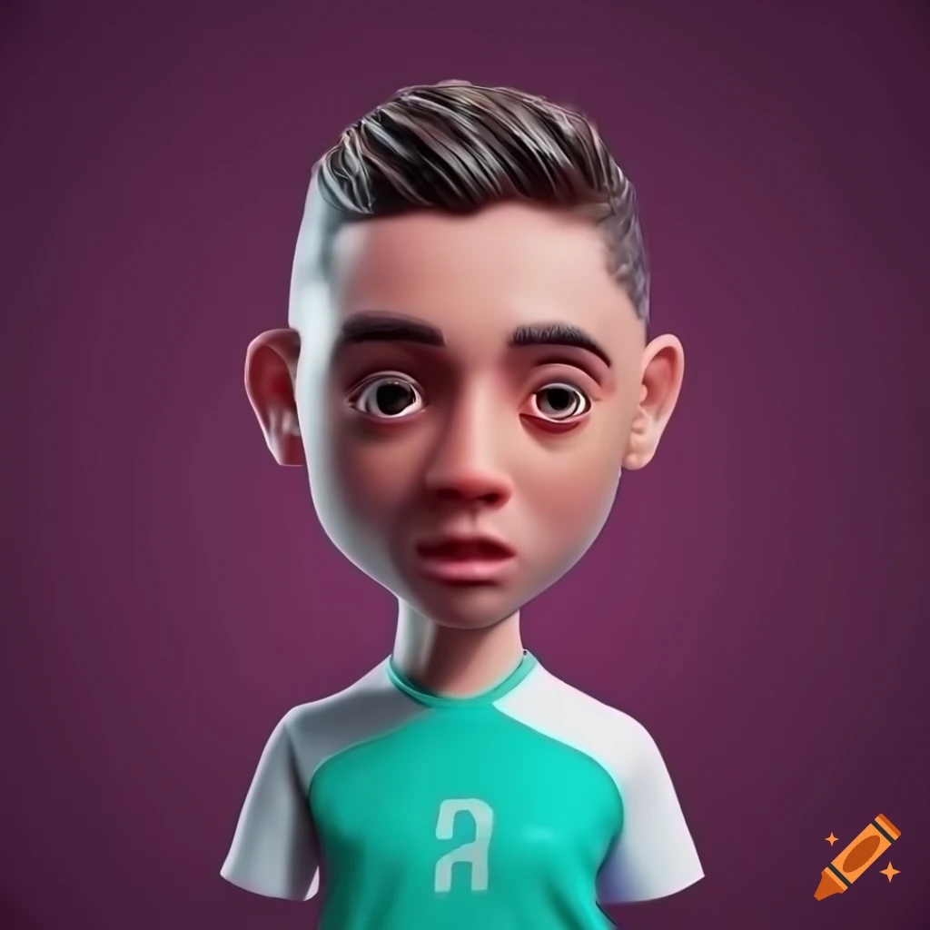 Soccer player Federico Valverde as a plastic doll, 3D render, cartoon ...