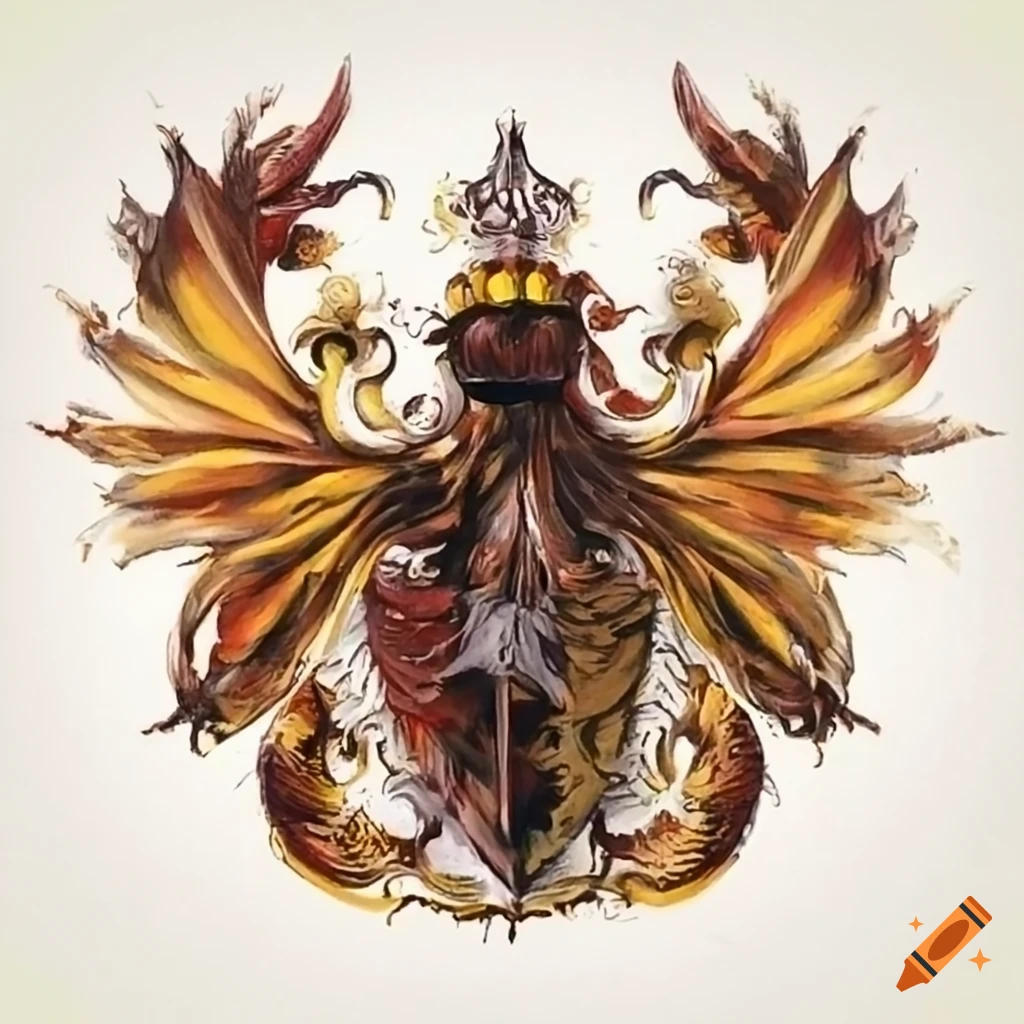 Elegant family crest featuring a hornet