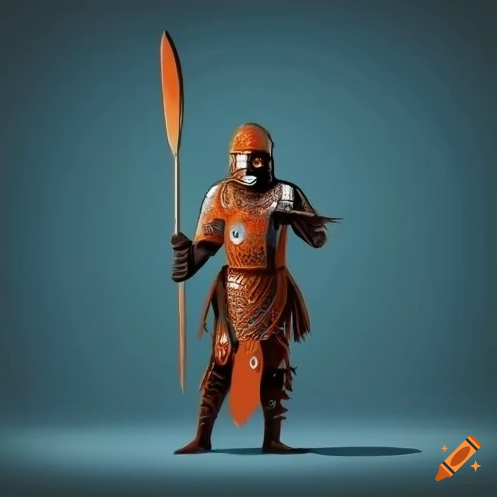 Australian aboriginal warrior in full medieval armor inspired by ...