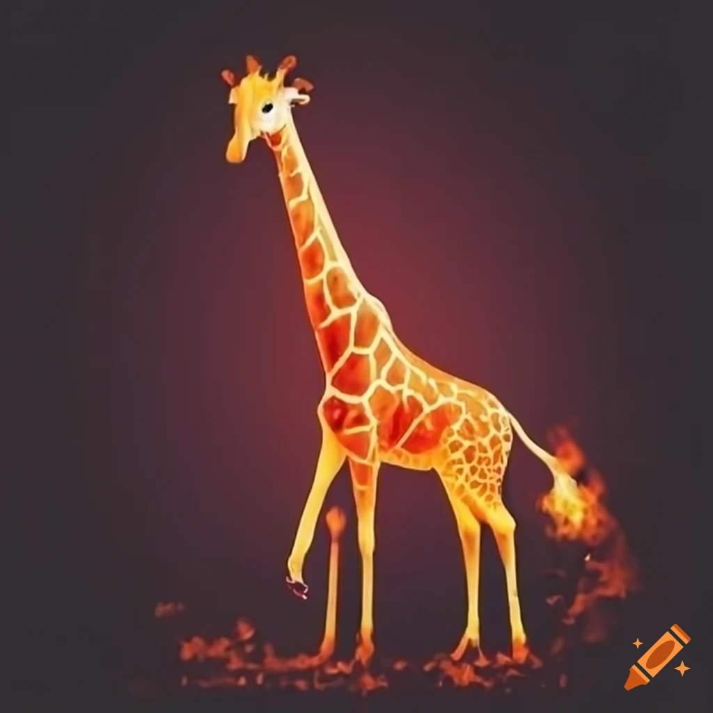 Burning giraffe on Craiyon