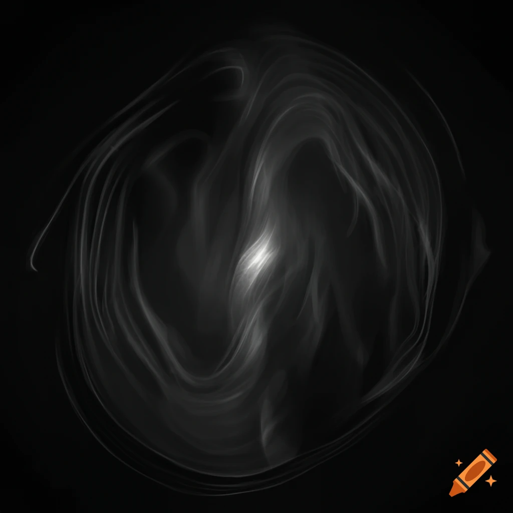 Abstract drawing of light and sound, black and white