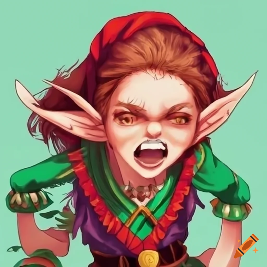Mischievous elf with a smug grin on Craiyon