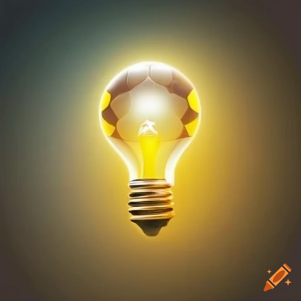 Energetic football team logo with a glowing yellow lightbulb