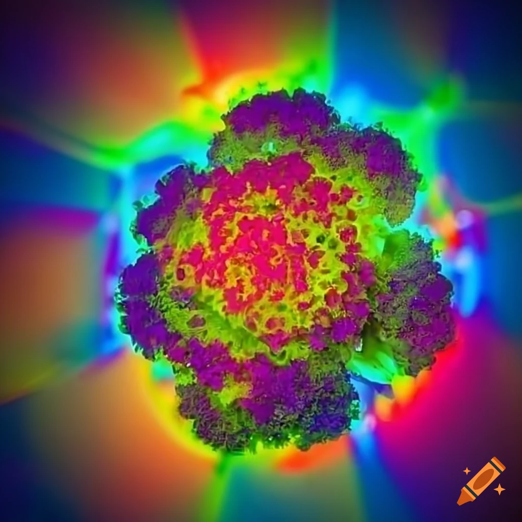 Hd rendered neon color holi broccoli