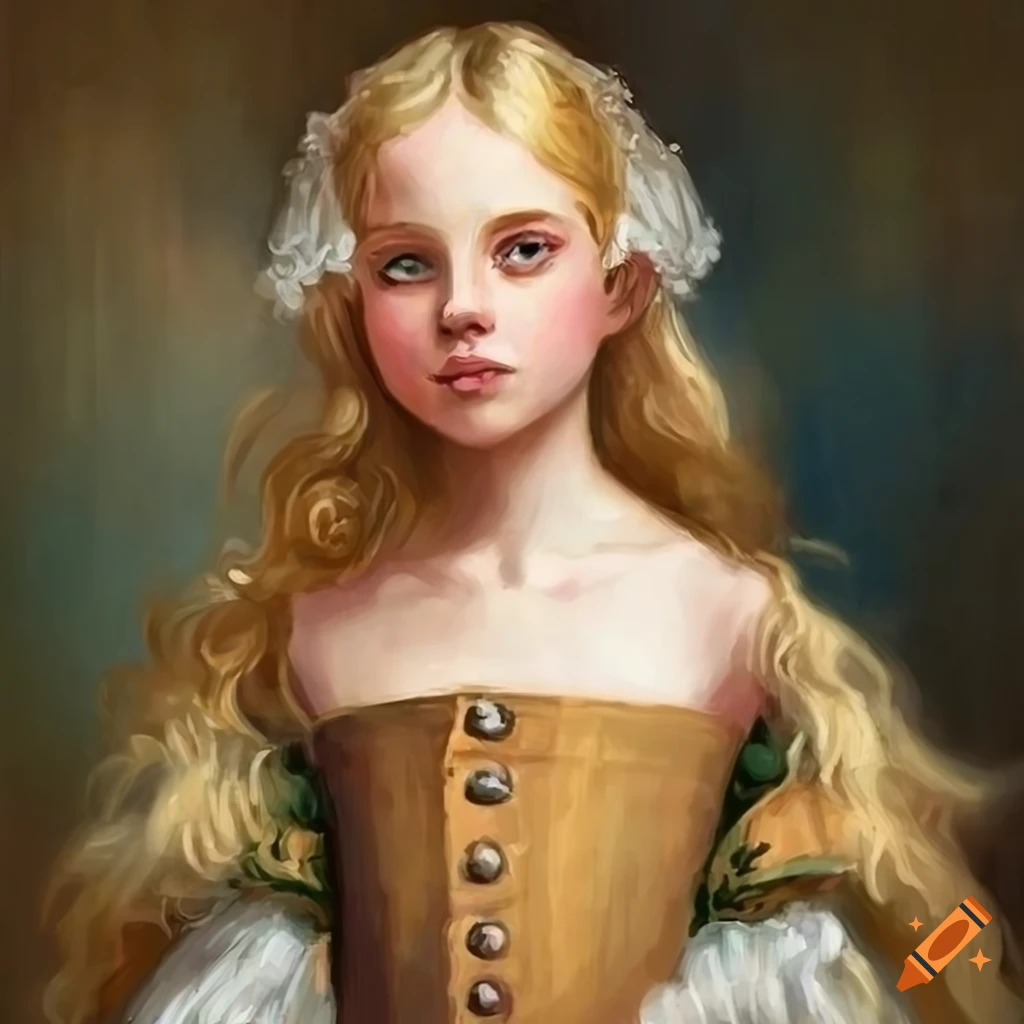 Oil painting,renaissance day dreamer clipart blonde haired girl png ...