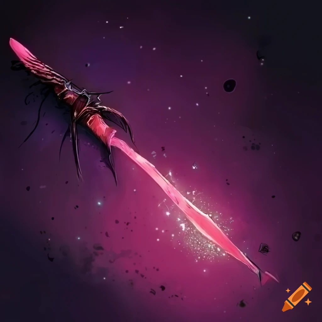 Pale pink moebius sparkle spear art