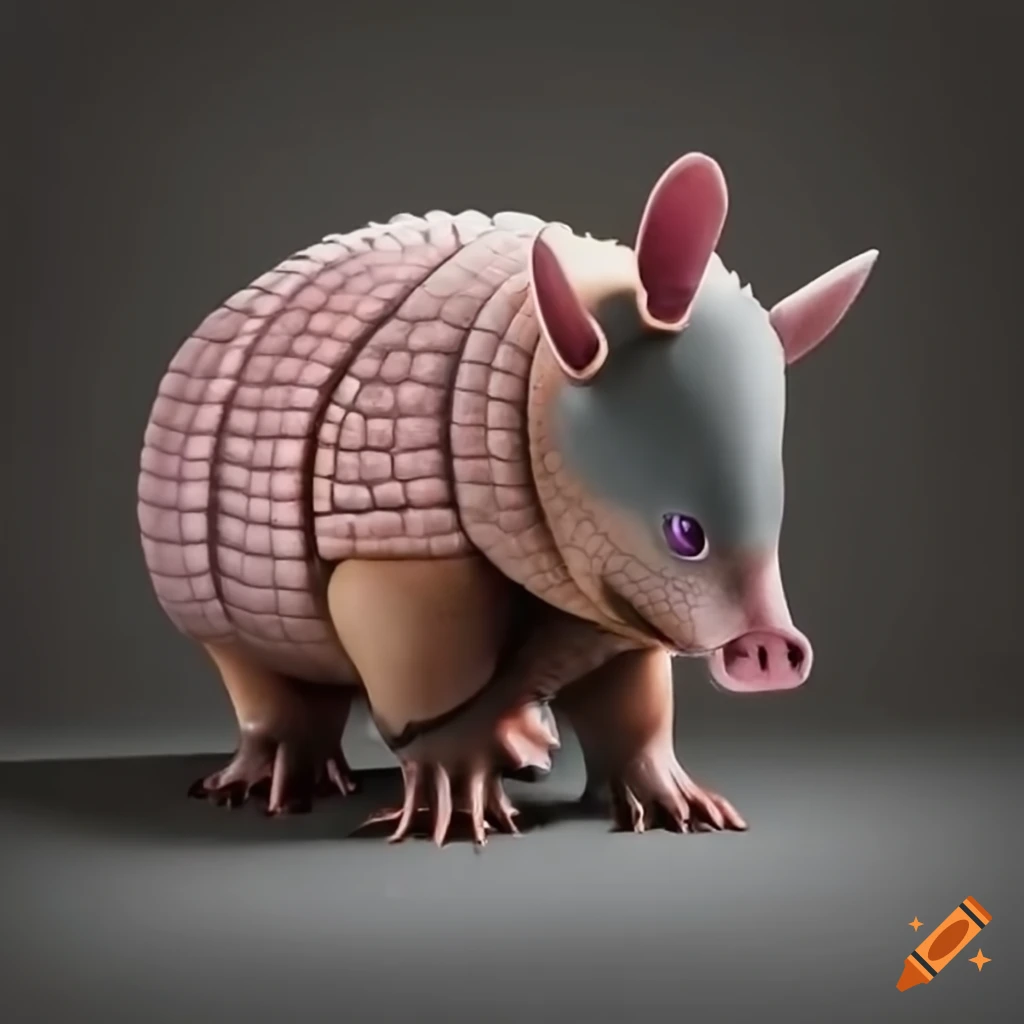 Fusion between piggy bank and an armadillo