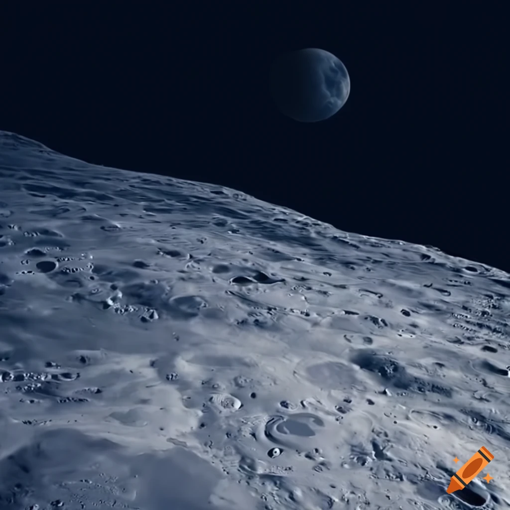 A landscape of an astronaut exploring the moon's surface on Craiyon