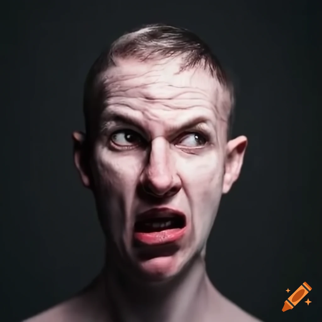 Idiot man who is repulsed and disgusted on Craiyon