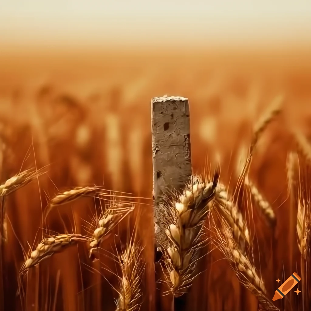 An apocalyptic looking picture of a wheat field, replace the tip of the ...
