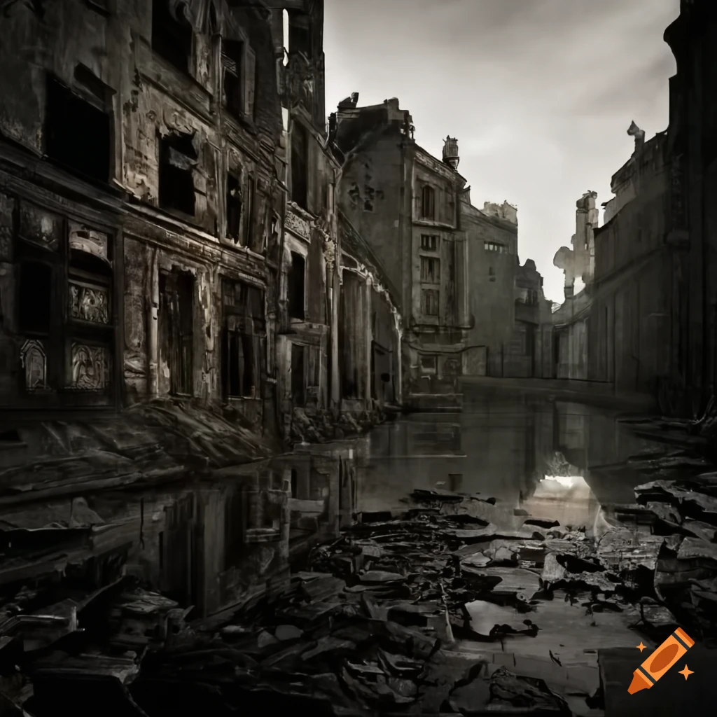 Old abandoned city on Craiyon