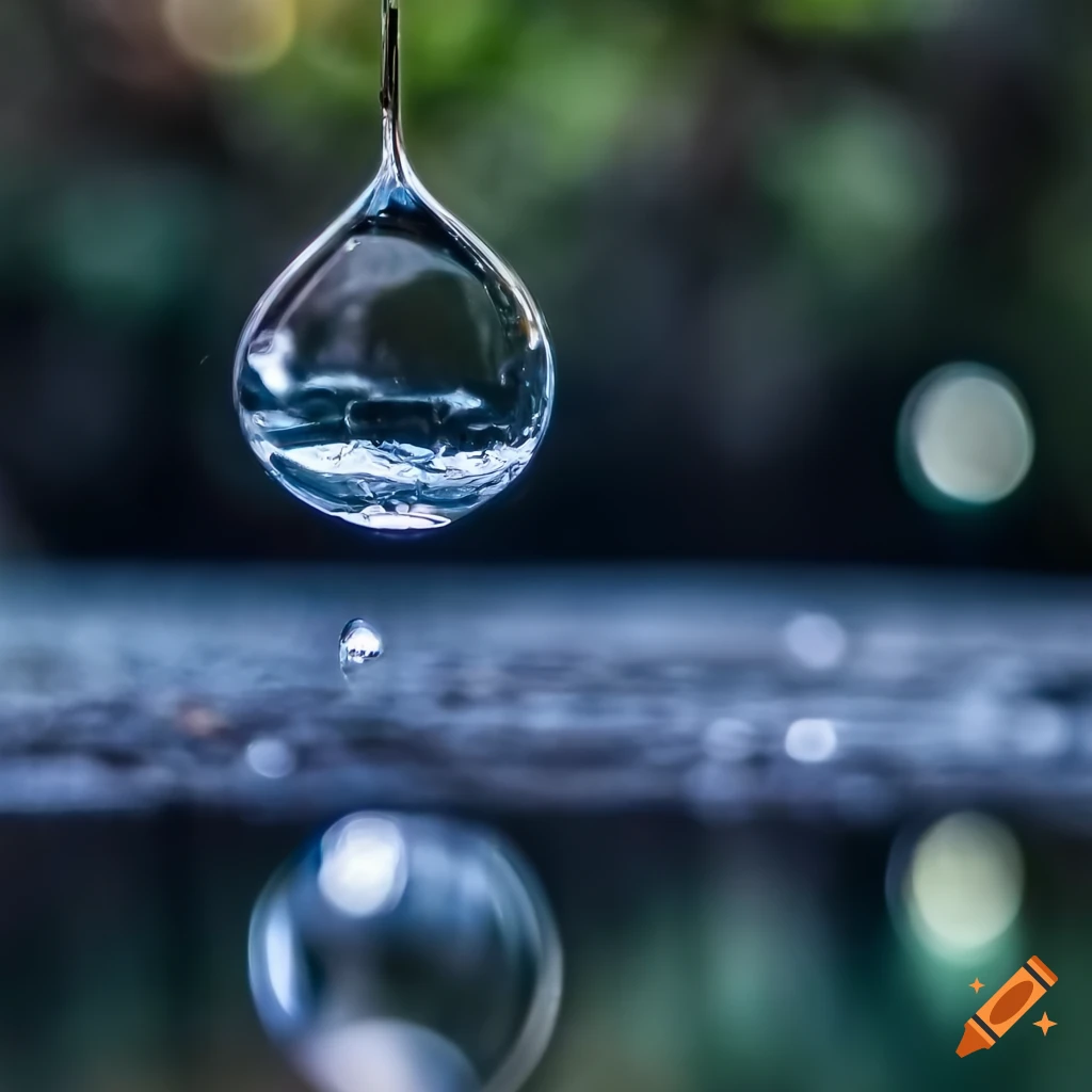 A drop of water, extremely detailed, 8k, hdr, Hyper detailed, ultra sharp, light reflections ...