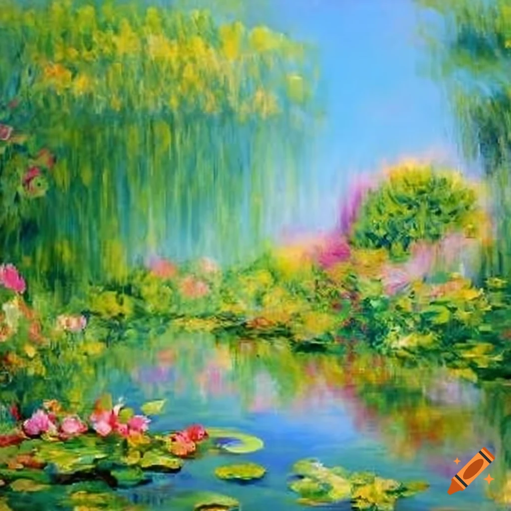 A beautiful pond in monet style on Craiyon
