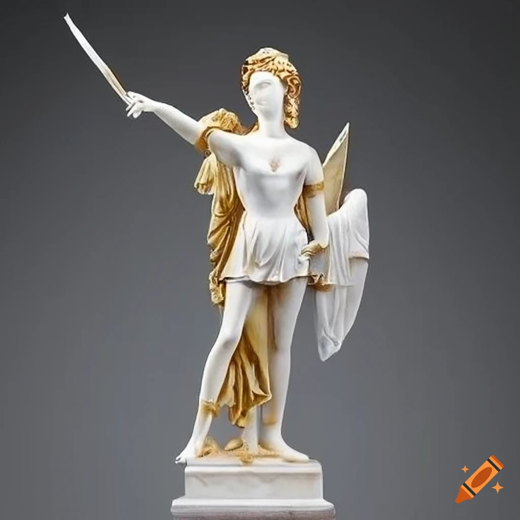 Marble greek statue goddess joan of arc