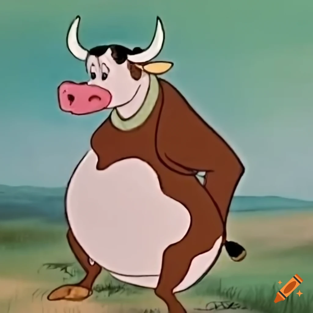 A curvy cow, 1990's disney style on Craiyon