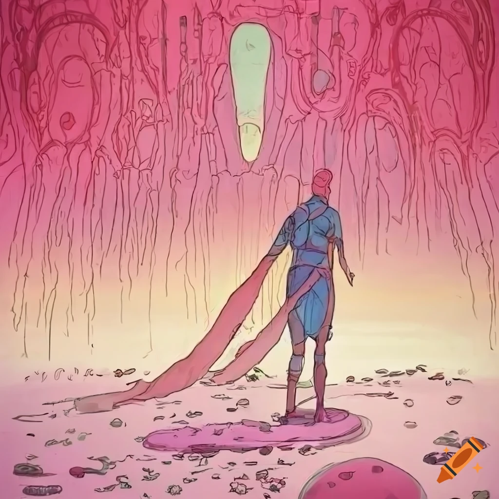 PALE PINK MOEBIUS MAGIC CIRCLE ART on Craiyon