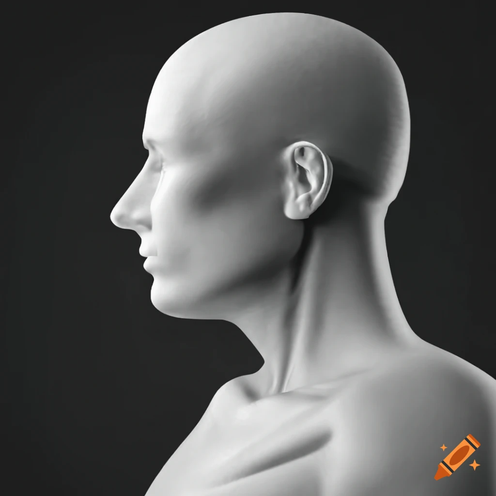 Human anatomy head and neck profile simple on Craiyon