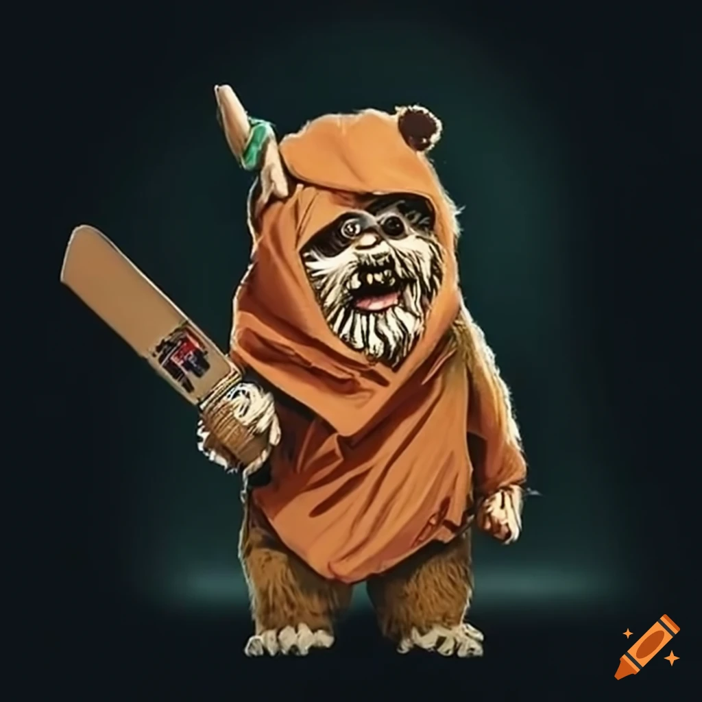 Ewok from star wars playing cricket for england in the ashes cricket on ...