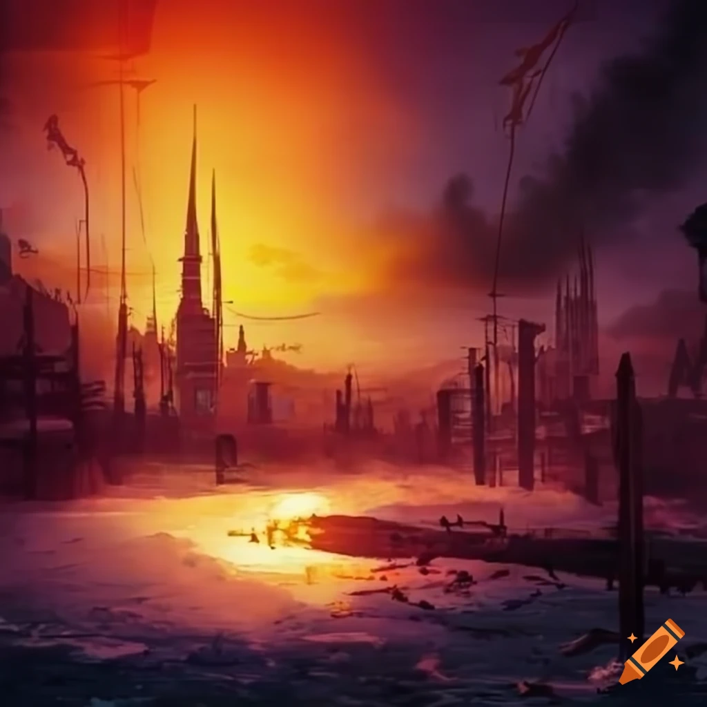 Apocalyptic sunrise on Craiyon