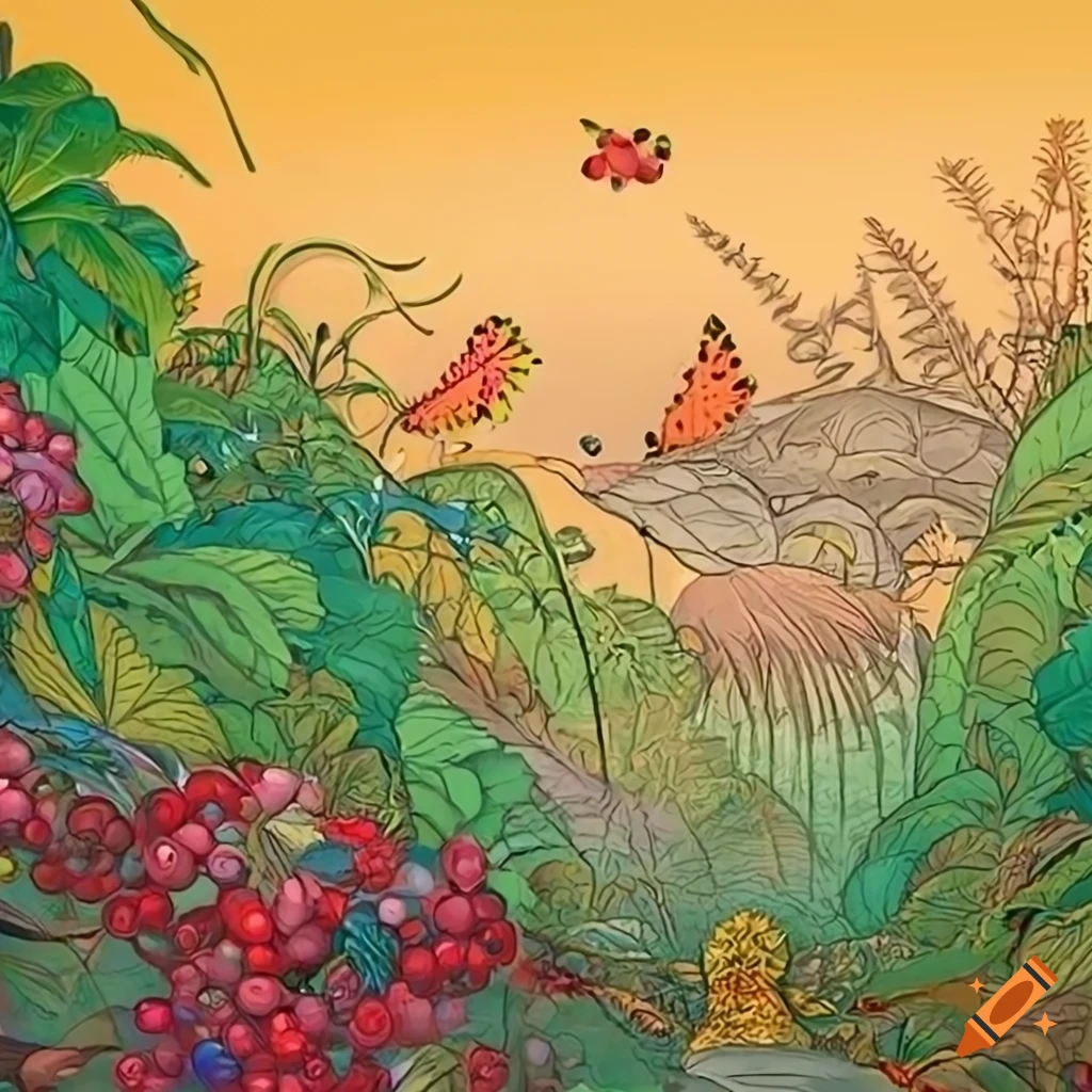 Moebius High resolution Fine detail Wide angle landscape illustration ...