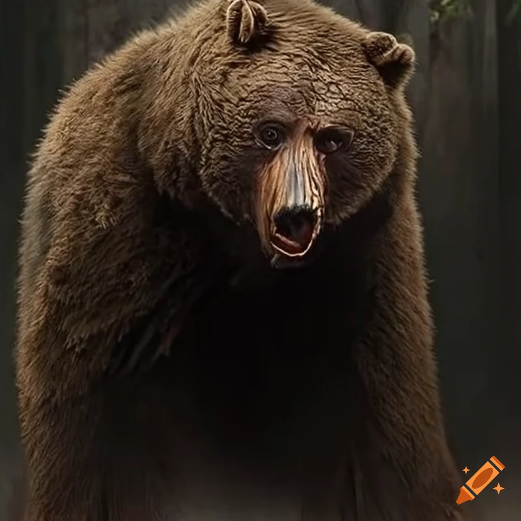 Bear huge giant creepy dirty scary wood realist