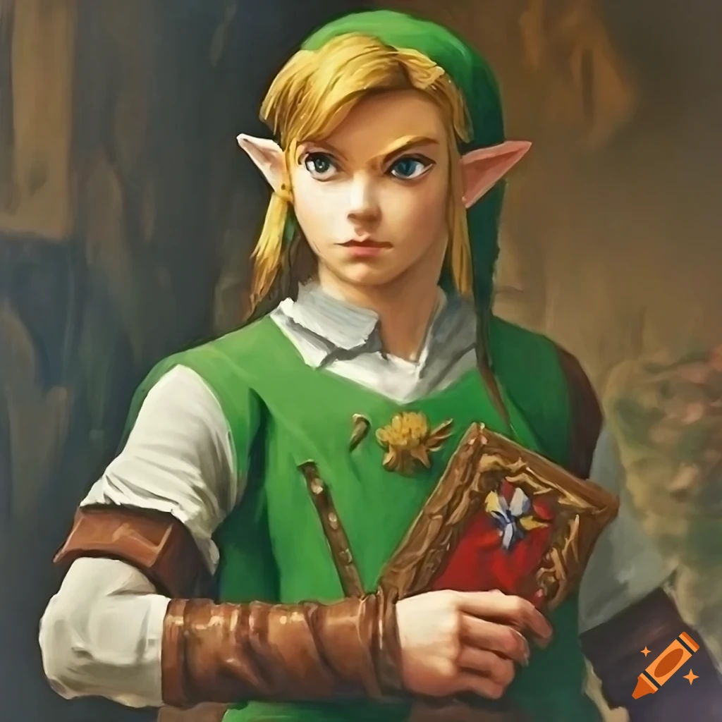 Link from legend of zelda, renaissance painting